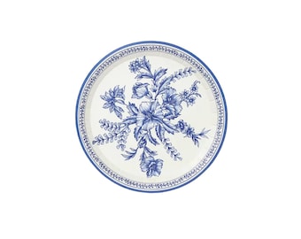 French Toile Floral Large Paper Plates Set | Etsy