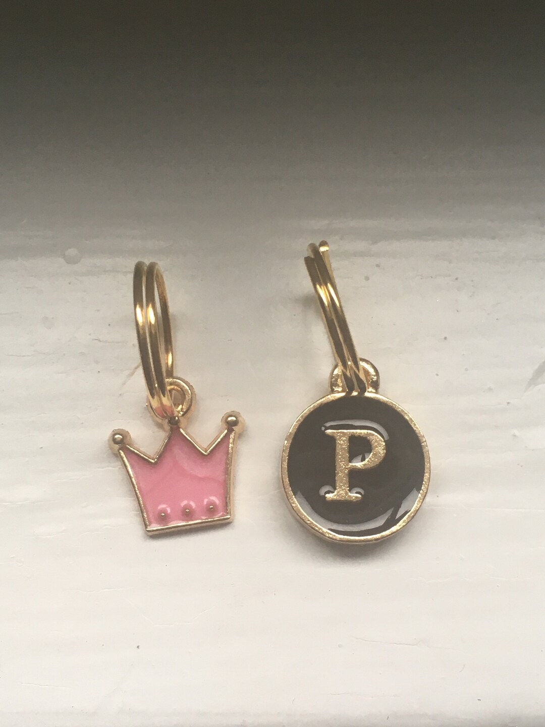 Regal Pet Collar Charm Set, Crown and Initial - Etsy