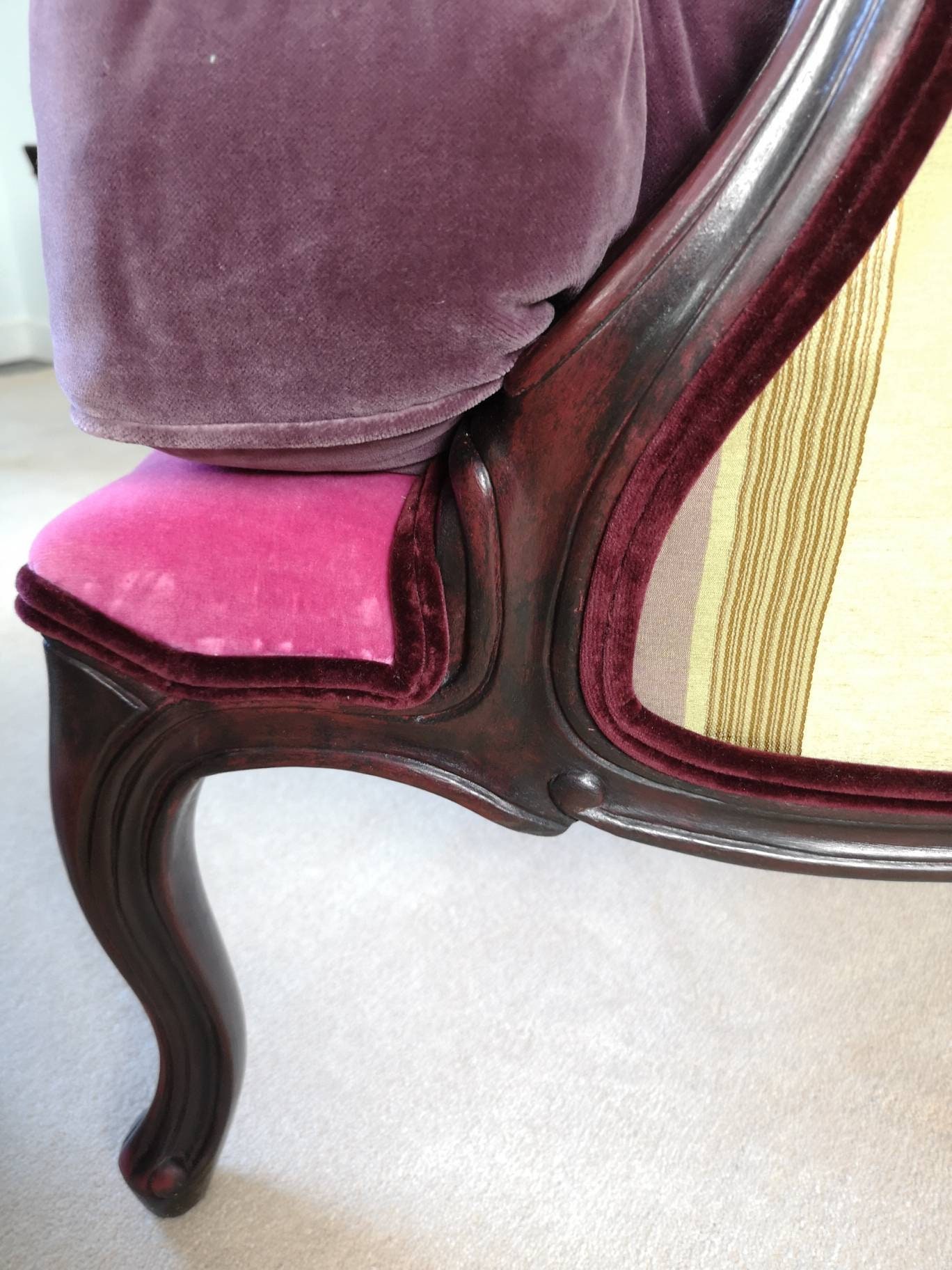 French Style Candy Stripe Lounge Chairs 1990s - Etsy