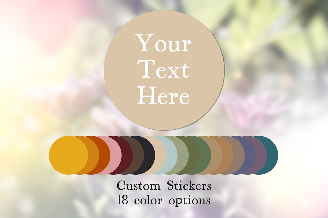 Custom Text Stickers, Circular, Circle, Personalised Stickers ...