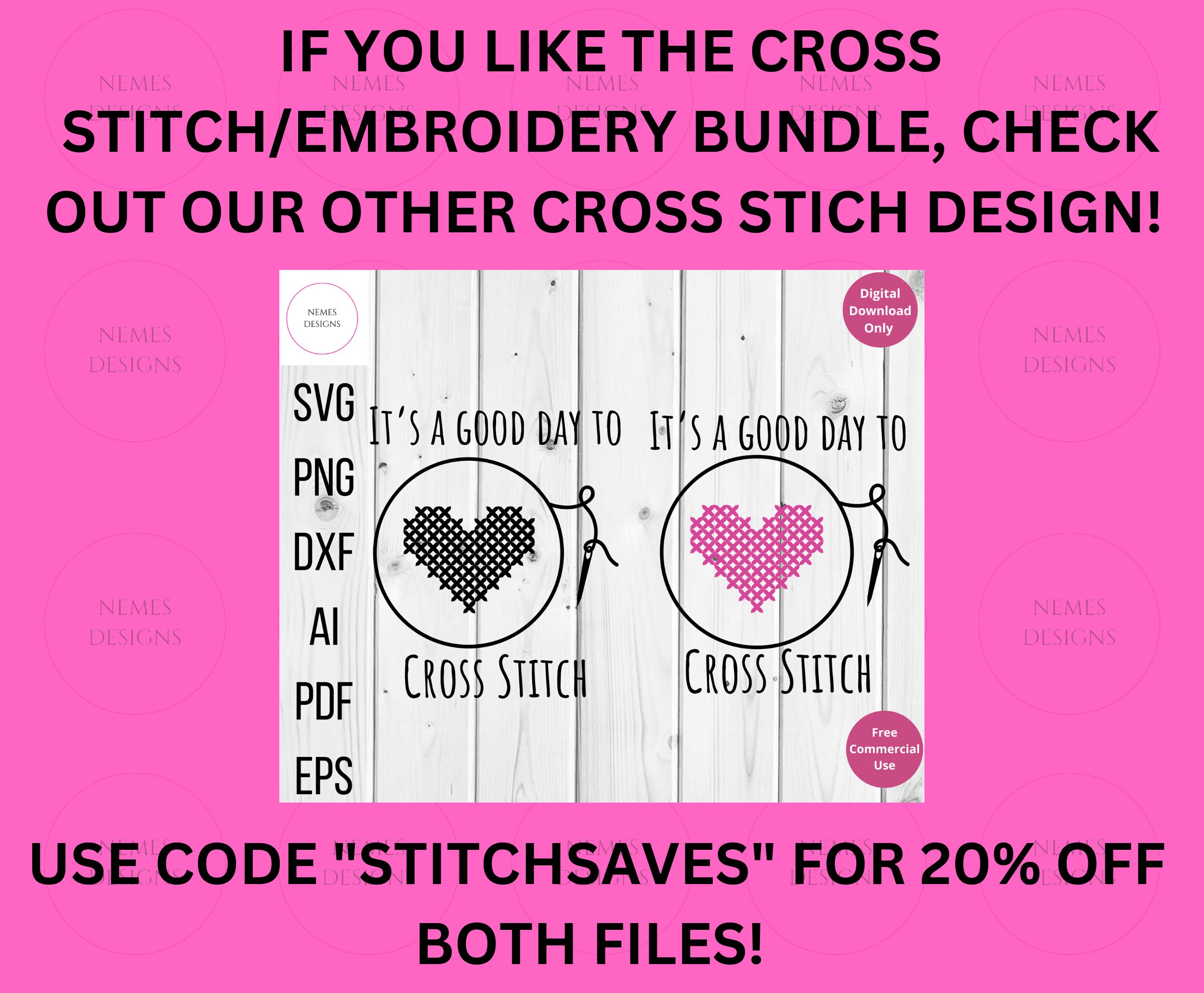 Cross Stitch Svg, Cross Stitch Clipart, Cross Stitch Quotes, Embroidery ...