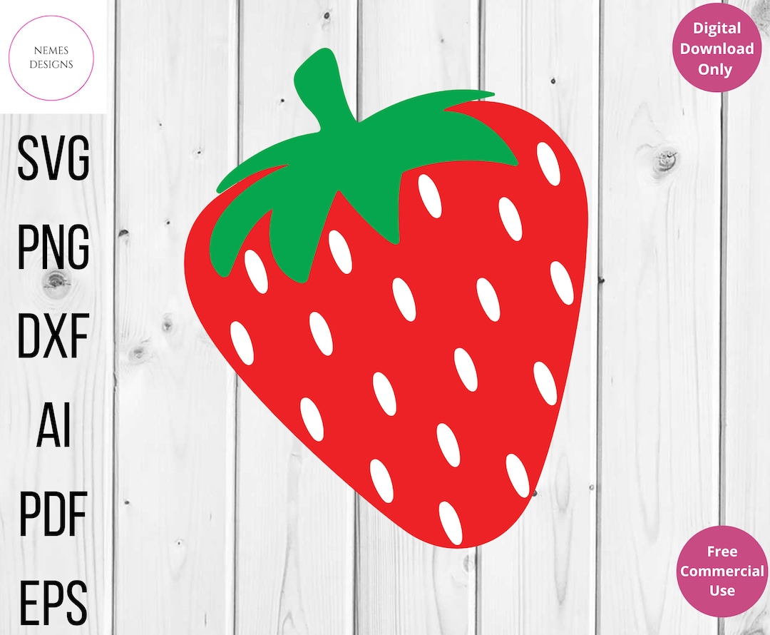 Strawberry SVG: Fruit Clipart, Cut File, Vector (digital Download) - Etsy