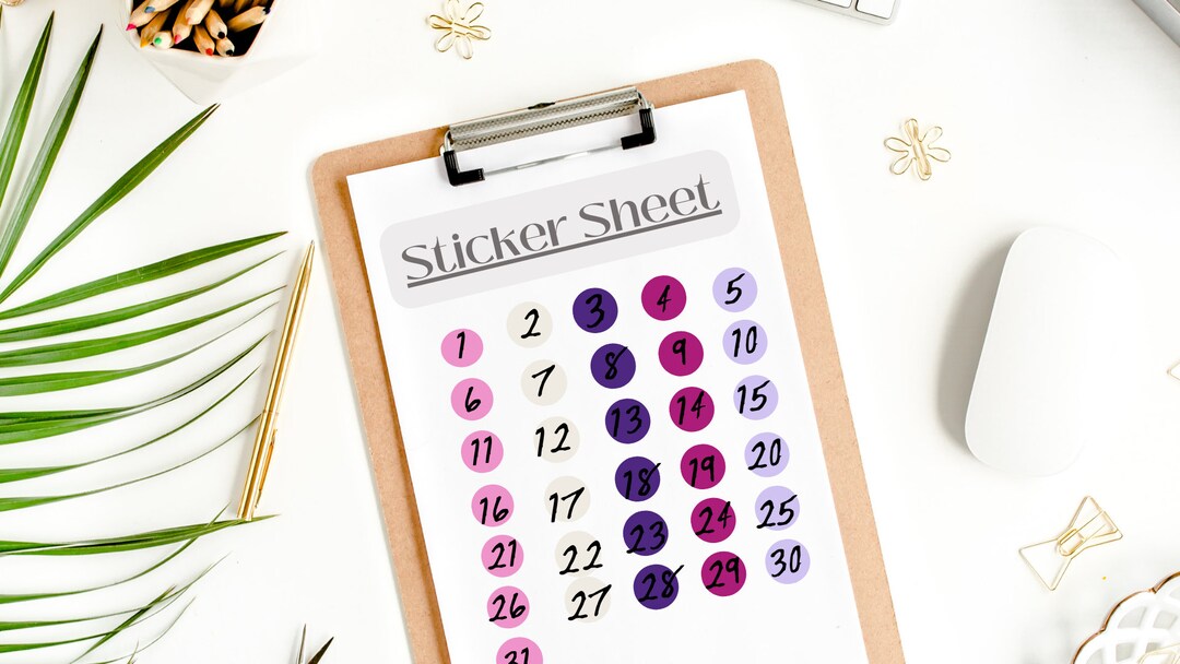 Digital Mini Dot Number Stickers, Tiny Dot Number Stickers, Bullet ...