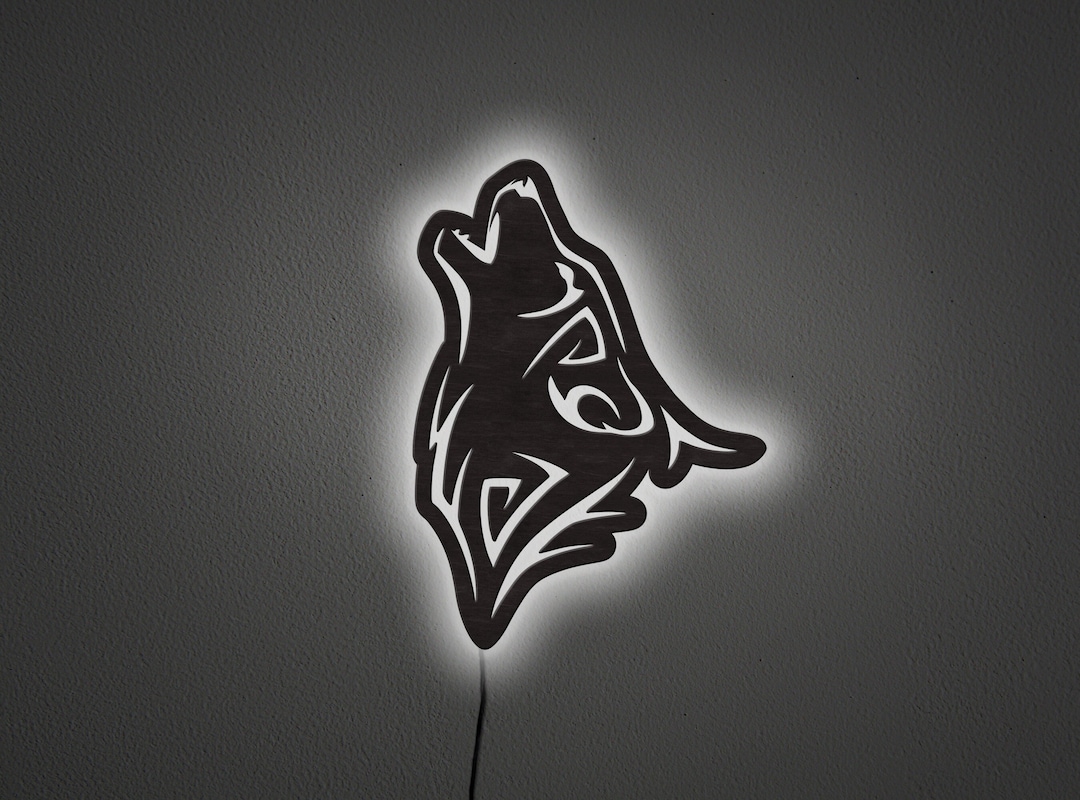 Wolf Light up Sign Wolf Led Sign Wolf Wooden Wall Art Wolf - Etsy