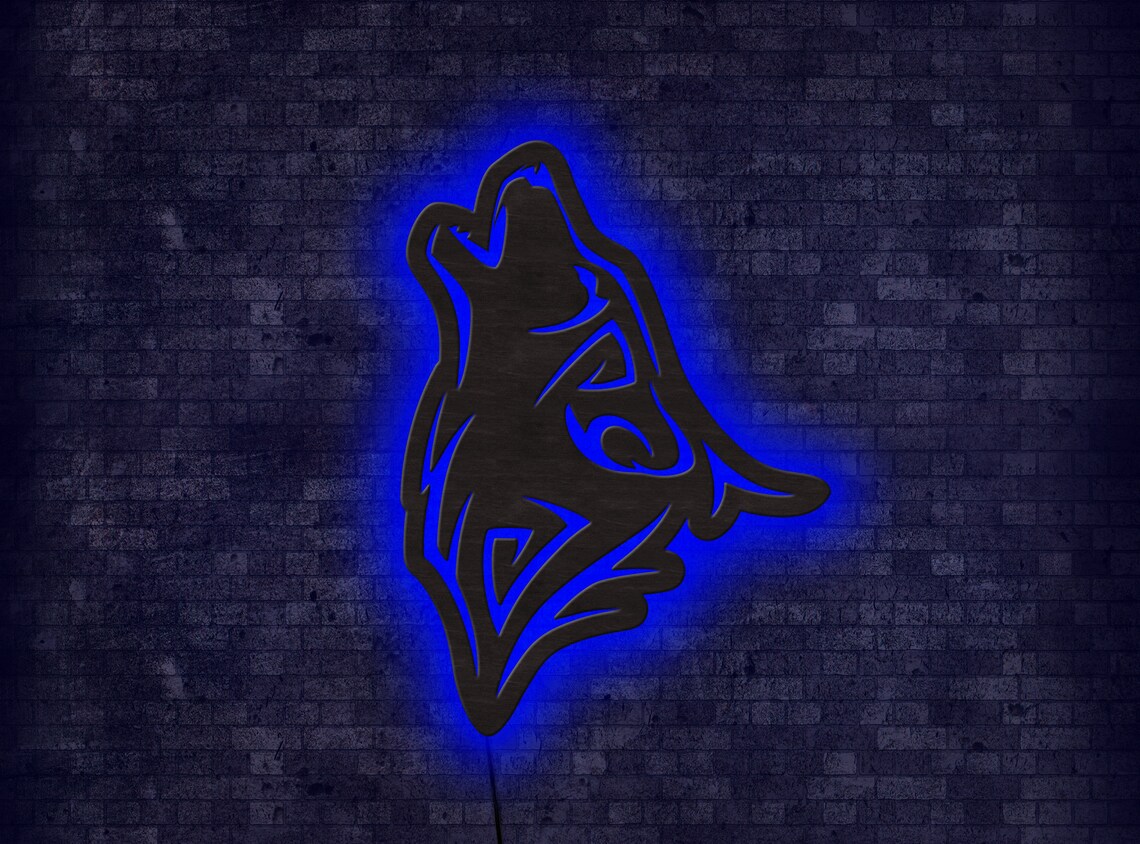 Wolf Light up Sign Wolf Led Sign Wolf Wooden Wall Art Wolf | Etsy
