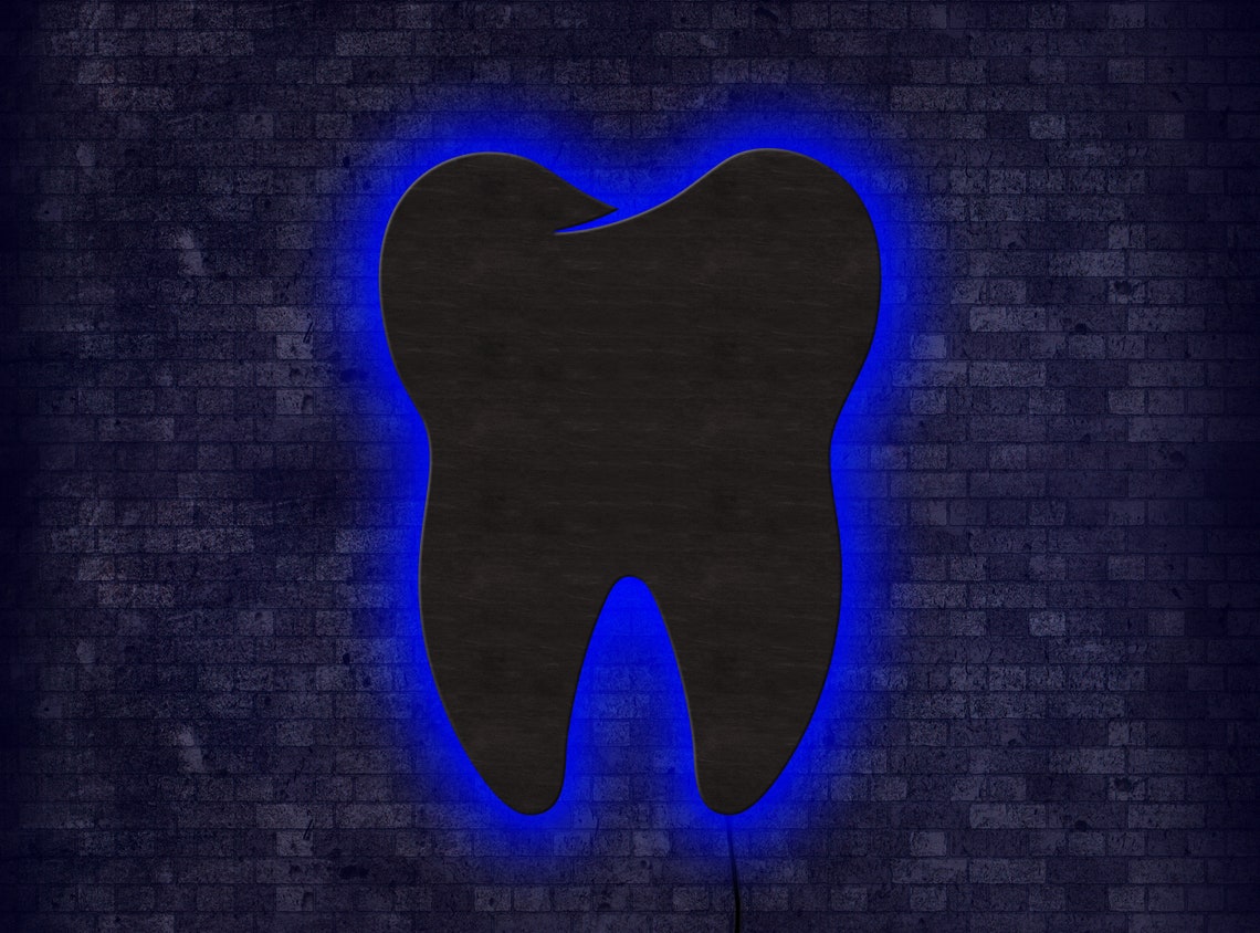 Tooth Light Sign Tooth Led Sign Tooth Wood Sign Tooth Wall - Etsy