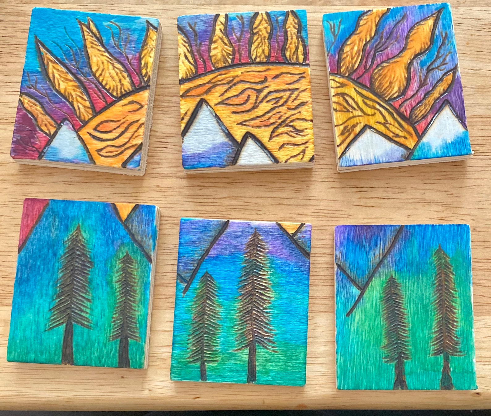 Wood Burned Puzzle - Handmade Wooden Puzzle - Water Color Puzzle - Etsy
