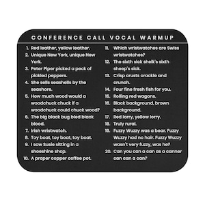 Conference Call Vocal Warmup, Tongue Twister, Coworker Gift, Fun Desk ...