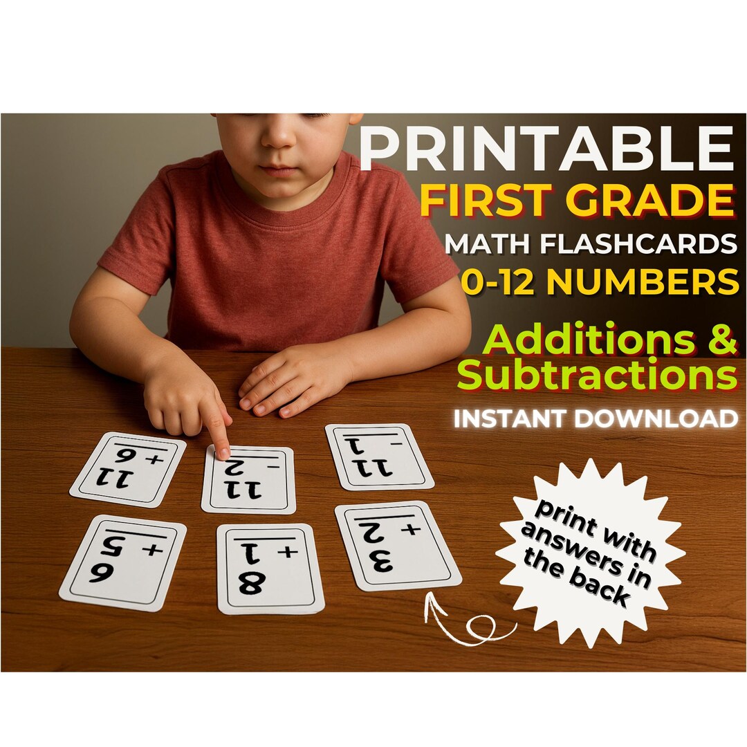 Printable Summer Math Flashcards, 350+ Addition Subtraction, First ...