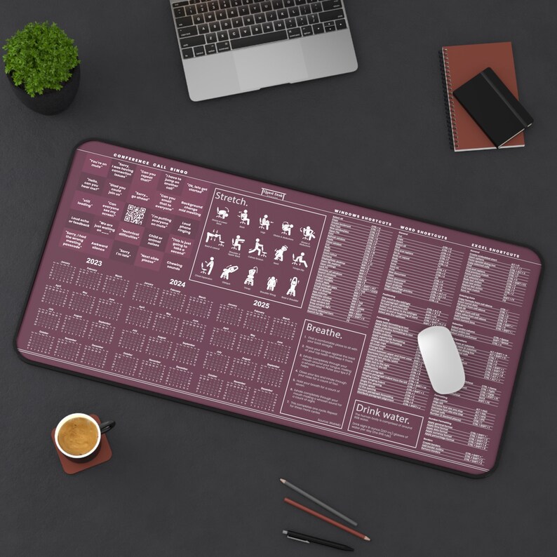 Premium X-large Desk Mat Conference Call Bingo Excel Word - Etsy