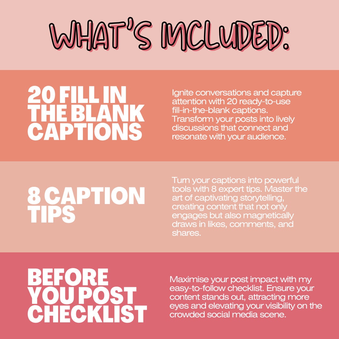 20 Caption Templates 20 Fill in the Blank Captions Caption - Etsy