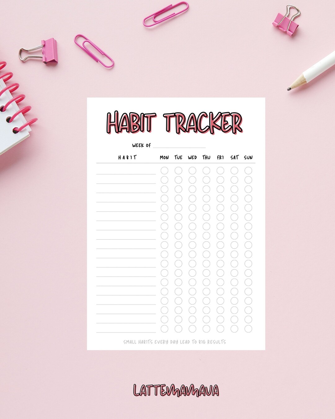 Weekly Habit Tracker - Etsy