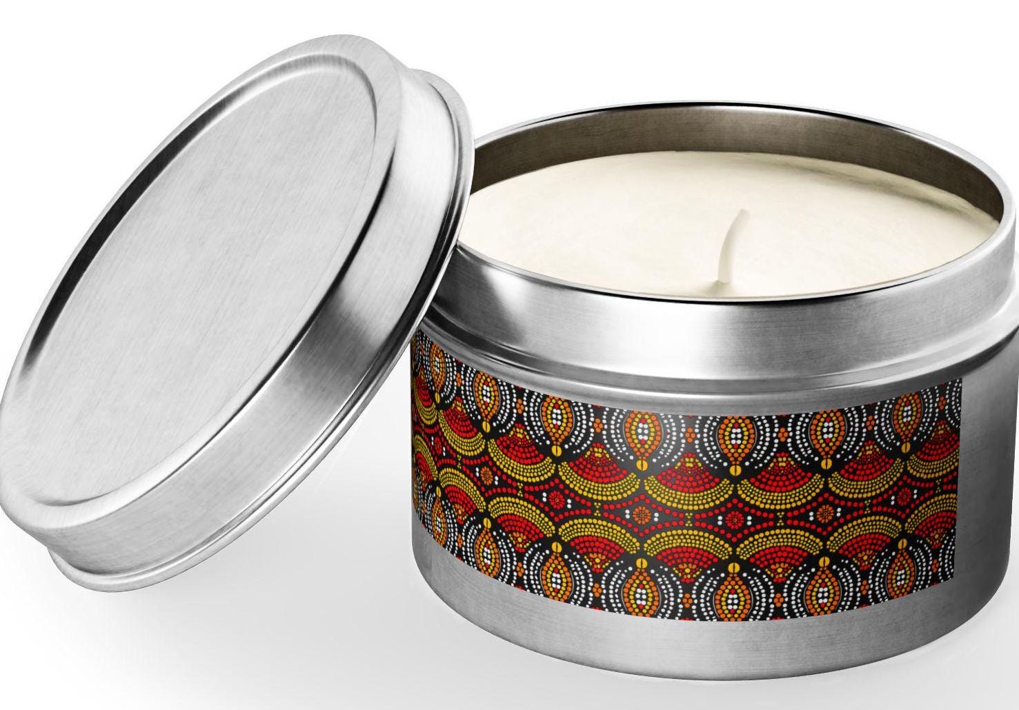 African Print Scented Soy Candle, Hand Poured in Tin Container, Gift ...