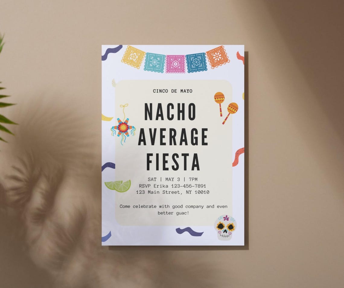 Nacho Average Fiesta | Cinco De Mayo Party Invitation | Family Friendly ...