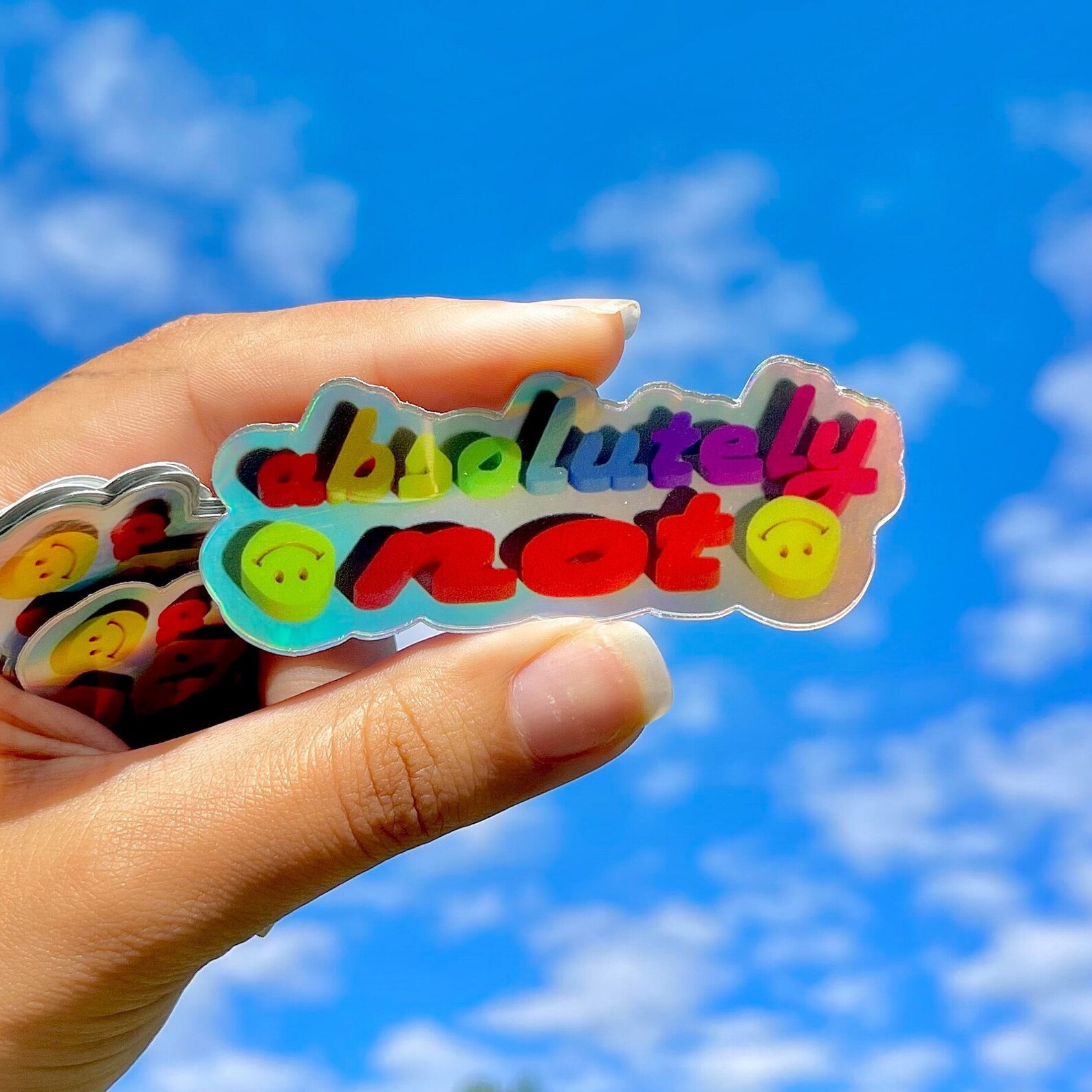 Absolutely Not Funny Meme Holographic Rainbow Water Bottle Laptop Phone ...