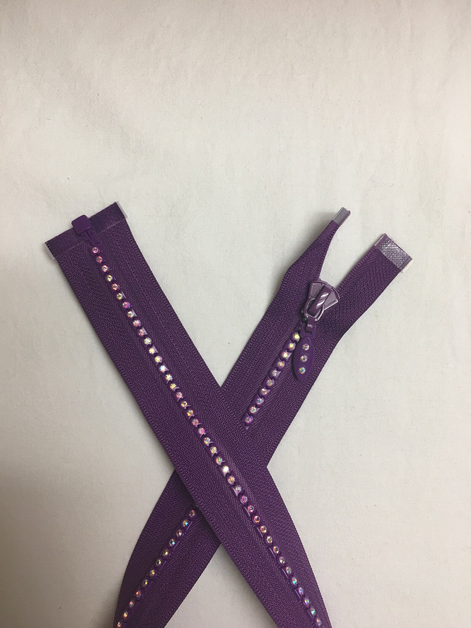 1-5 Pcs 60cm Crystal Swarovski Rhinestone Zippers VIOLET for Shirt ...