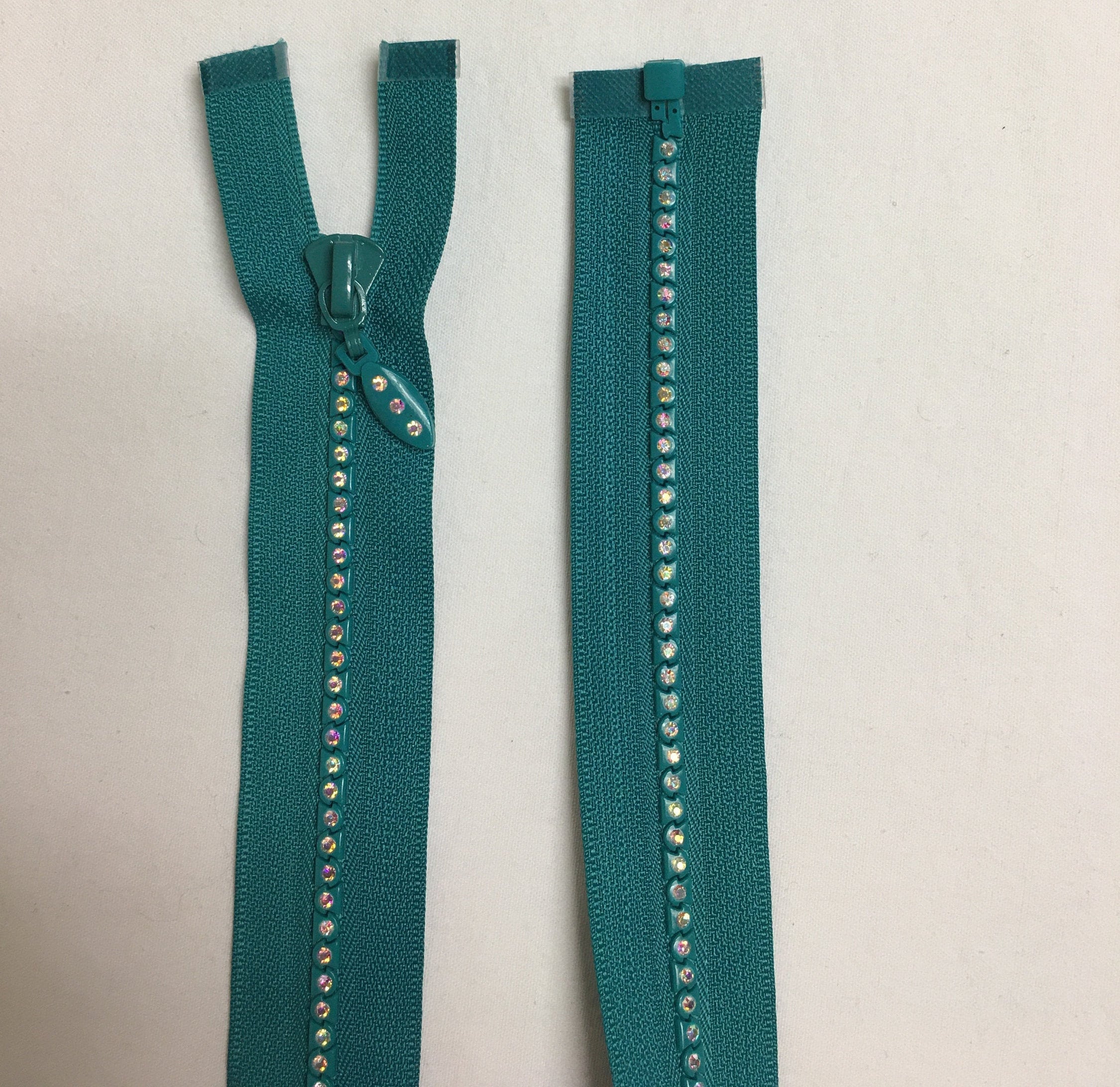 60cm Crystal Swarovski Rhinestone Zippers TEAL for Shirt/ Jacket on ...