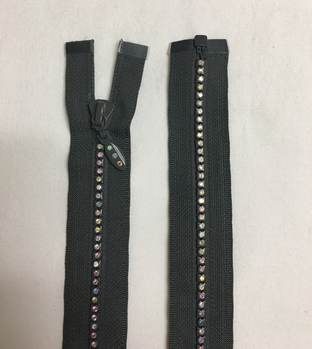 Crystal 60cm Crystal Swarovski Rhinestone Zippers GRAY for Shirt ...