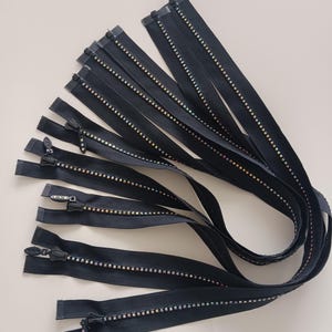 60cm Crystal Swarovski Rhinestone Zippers Dark NAVY BLUE for Shirt ...