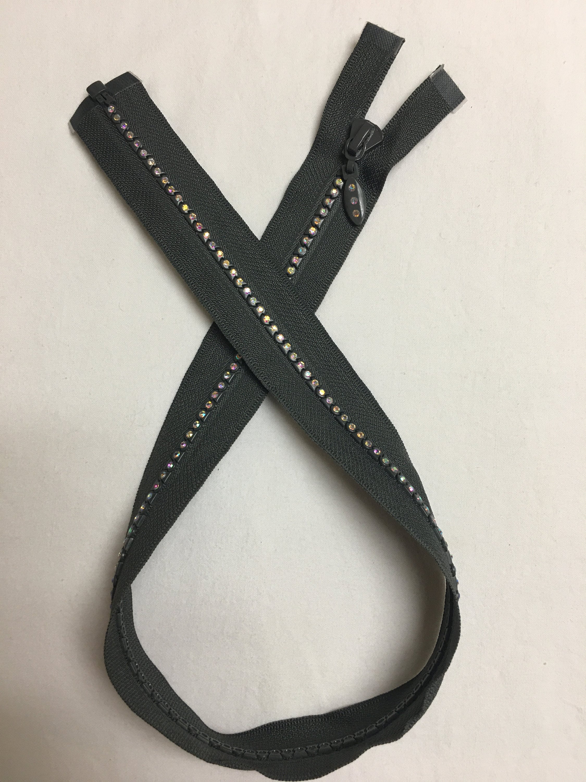 Crystal 60cm Crystal Swarovski Rhinestone Zippers GRAY for Shirt ...