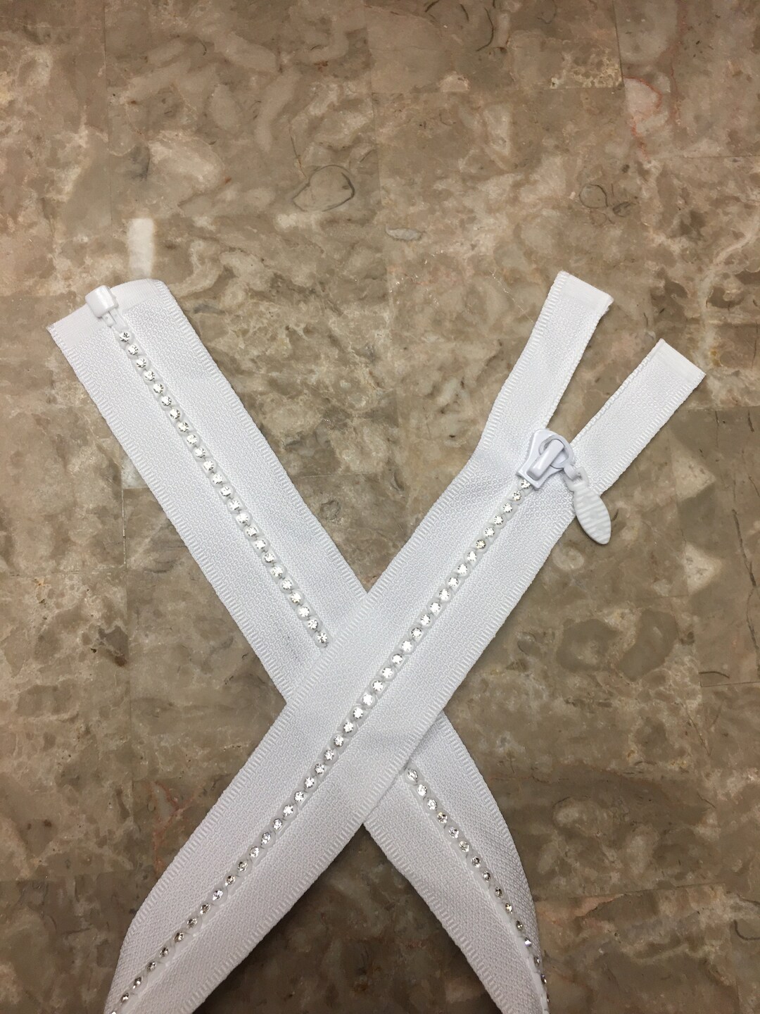 1-5 Pcs 60cm Crystal Swarovski Rhinestone Zippers WHITE for Shirt ...