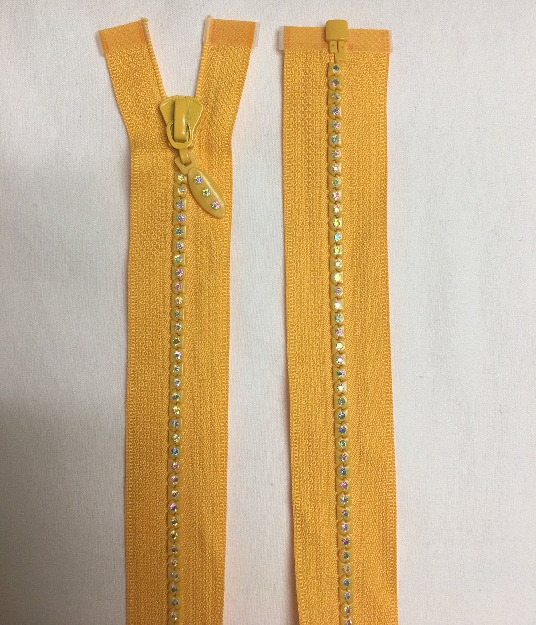 60cm Crystal Swarovski Rhinestone Zippers YELLOW for Shirt/ Jacket on ...