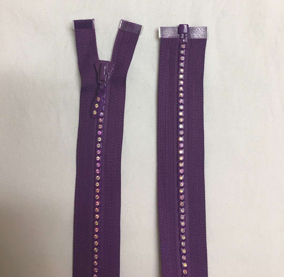 1-5 Pcs 60cm Crystal Swarovski Rhinestone Zippers VIOLET for Shirt ...