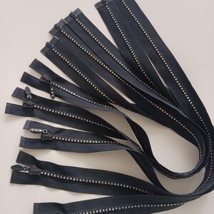 60cm Crystal Swarovski Rhinestone Zippers Dark NAVY BLUE for Shirt ...