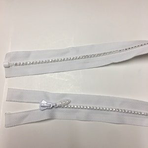 1-5 pcs 60cm Crystal Swarovski Rhinestone Zippers WHITE for | Etsy