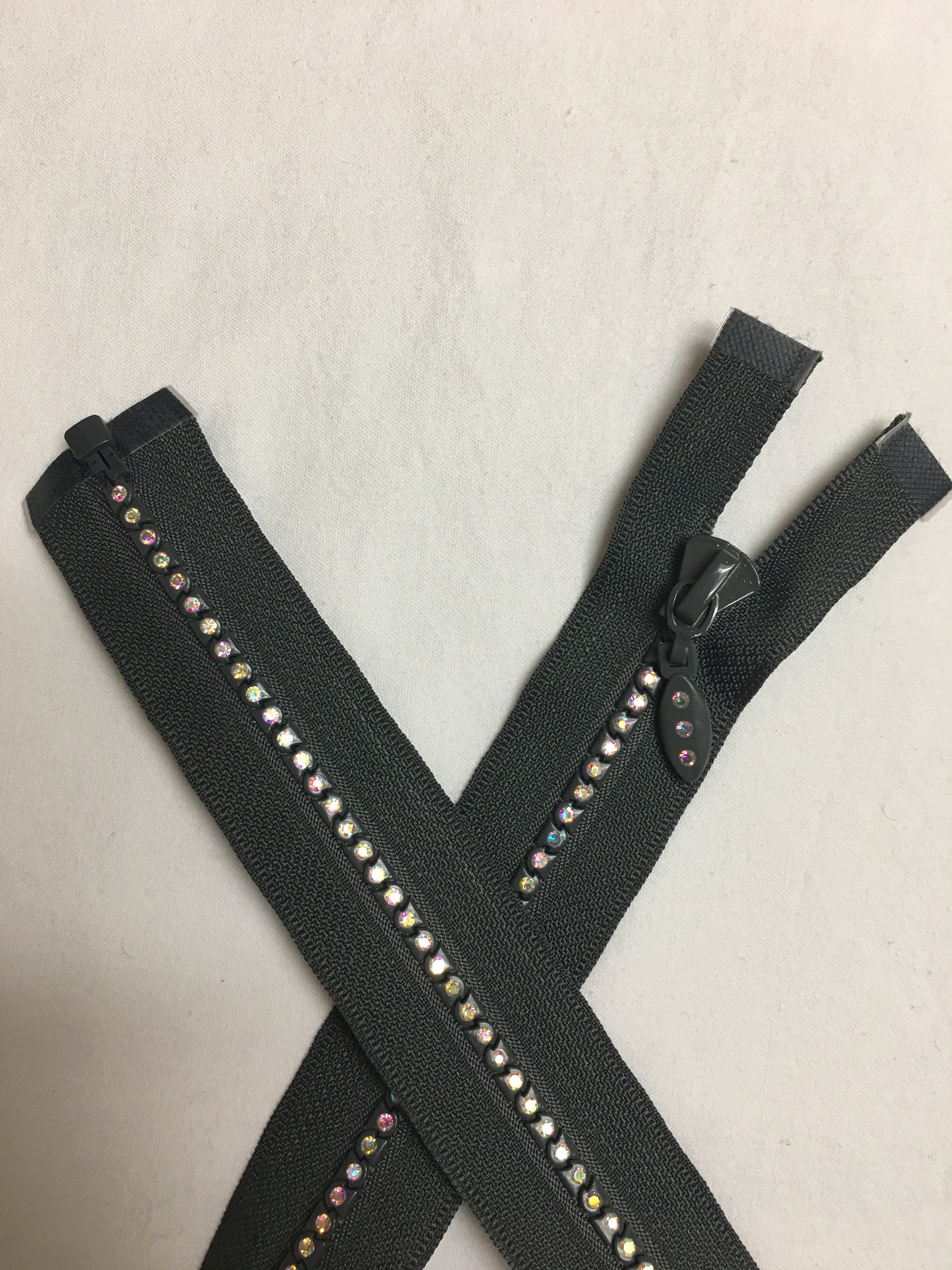 Crystal 60cm Crystal Swarovski Rhinestone Zippers GRAY for Shirt ...
