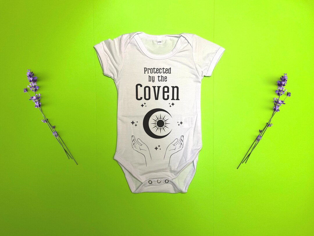Baby Onesie - Protected by the Coven - Wicca Baby Shower Gift Pajamas Witchy - Etsy