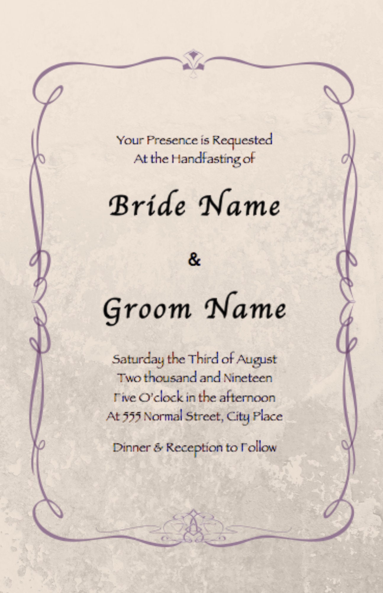 Handfasting Invitations - Celtic - Pagan - New Age - Wicca - Wedding ...