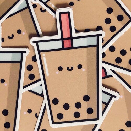 Boba Clear Sticker Food Sticker Boba Sticker - Etsy