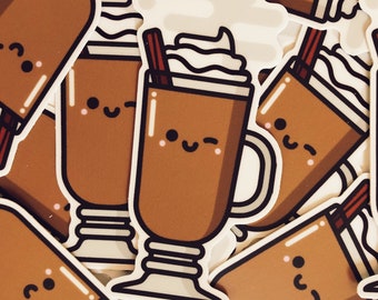 Cute Hot Chocolate Sticker | Kawaii Drinking Choc | Hot Cocoa Decal ...