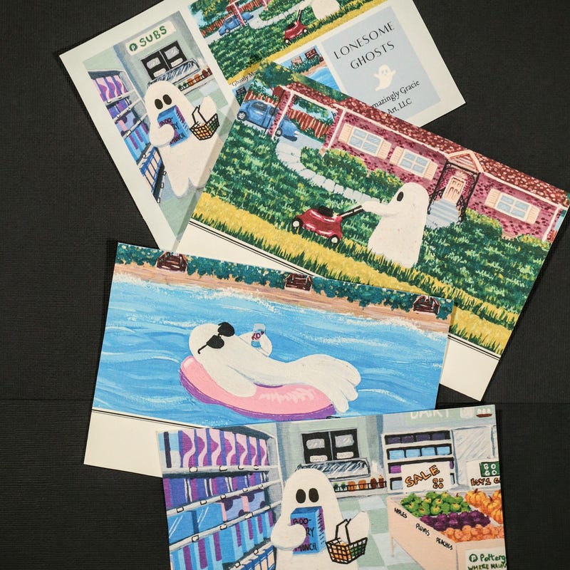 Halloween Postcards - Etsy