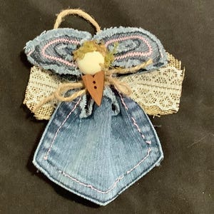 Designer Blue Jean Pocket Angel Ornament - Etsy