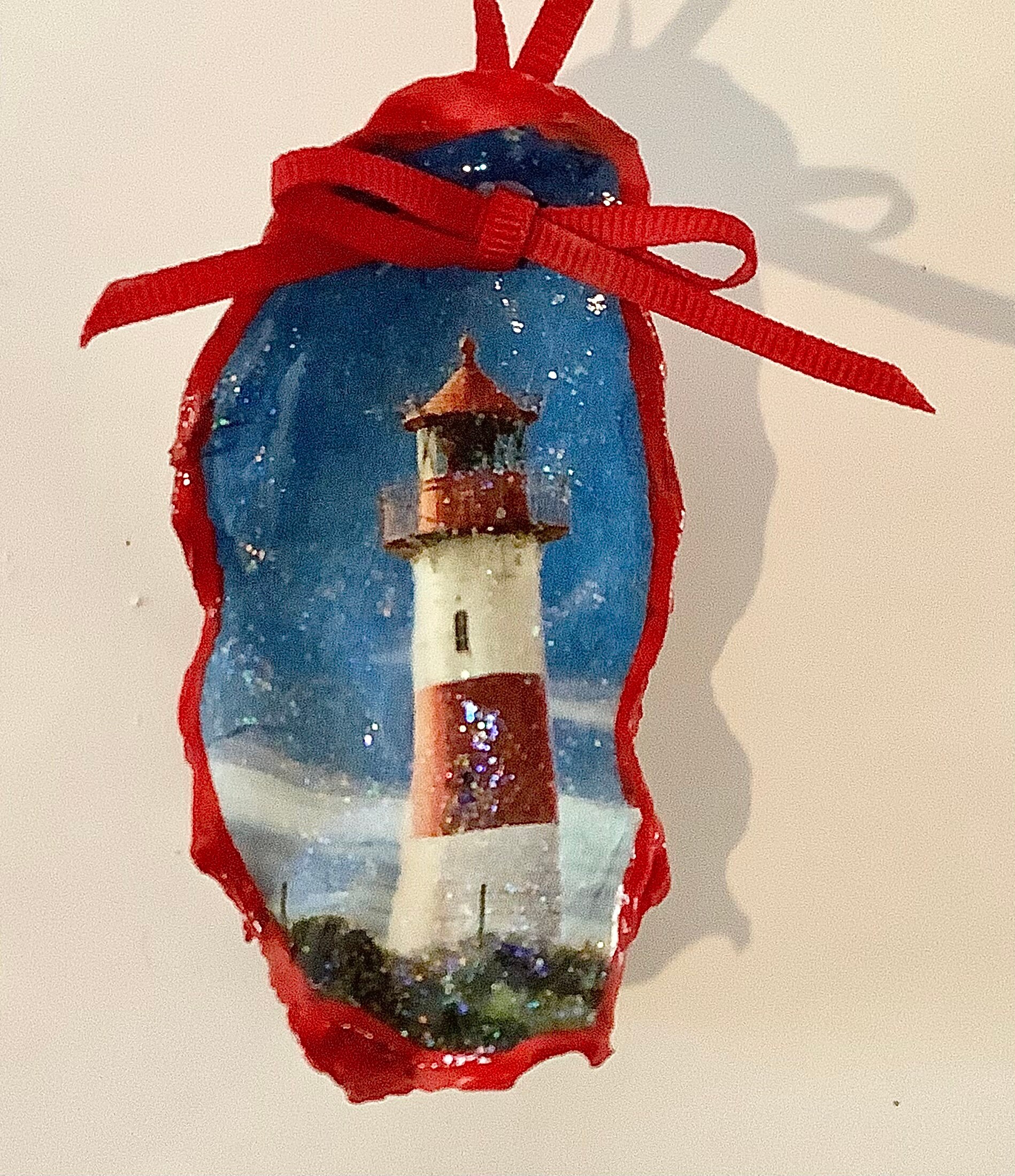 Lighthouse Oyster Shell Ornament - Etsy