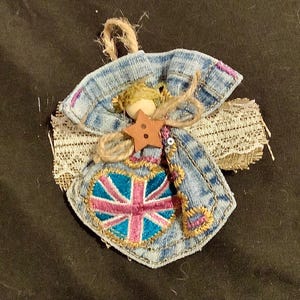 Designer Blue Jean Pocket Angel Ornament - Etsy