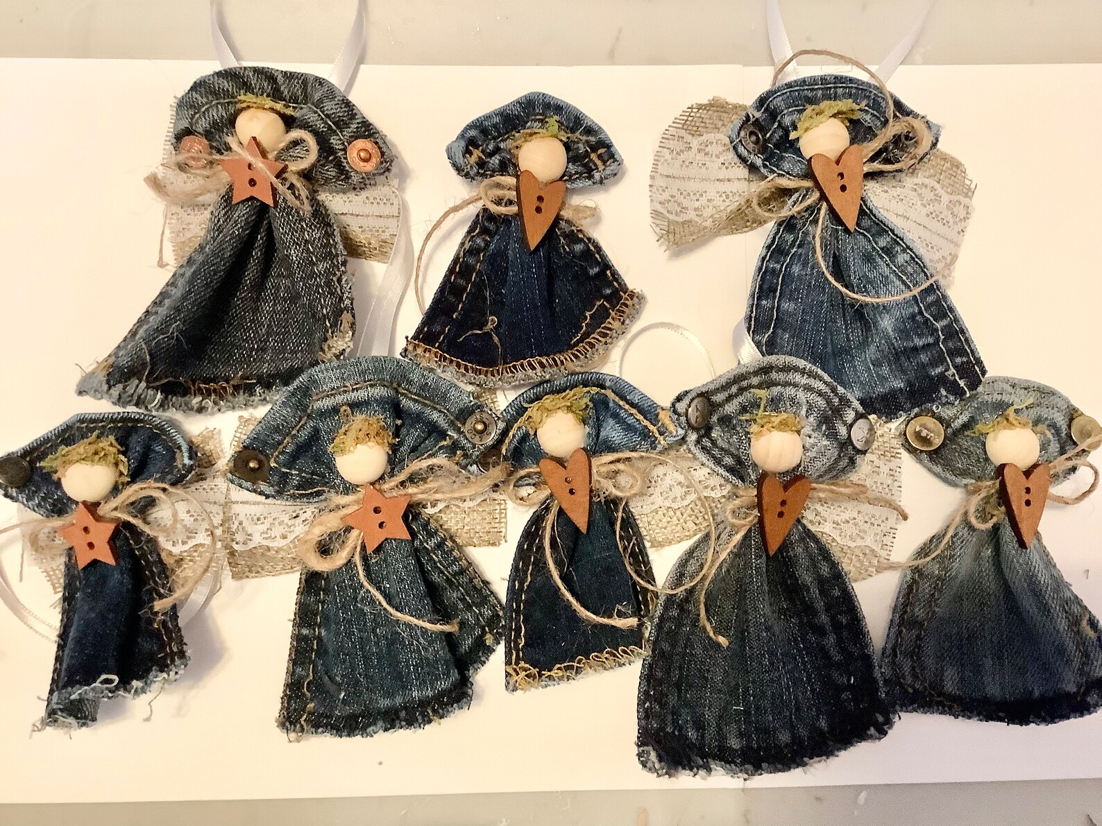 Coin Pocket Denim Angel Ornament - Etsy