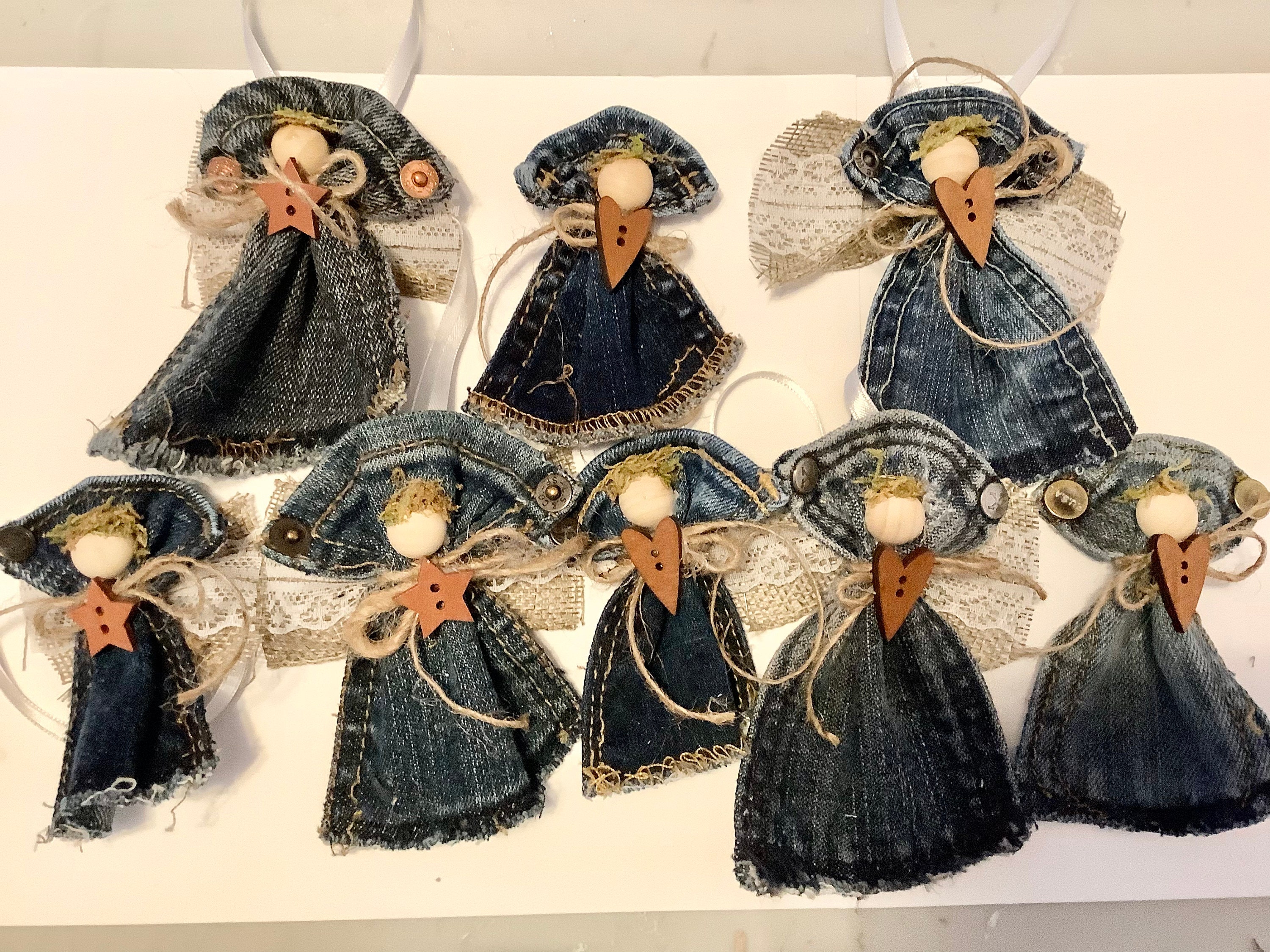 Coin Pocket Denim Angel Ornament - Etsy