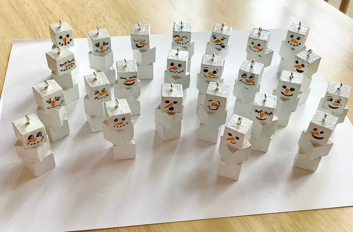 Little Block Snowman - Etsy