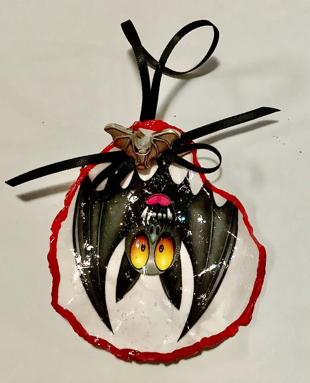 Bat Oyster Shell Ornament - Etsy