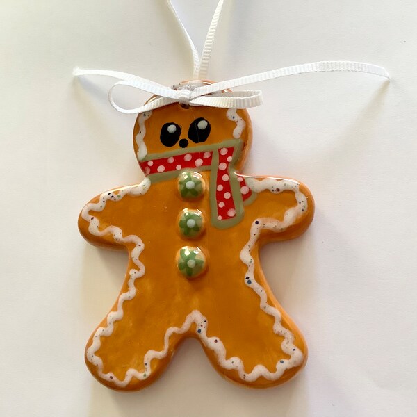 Ceramic Gingerbread Man Ornament - Etsy