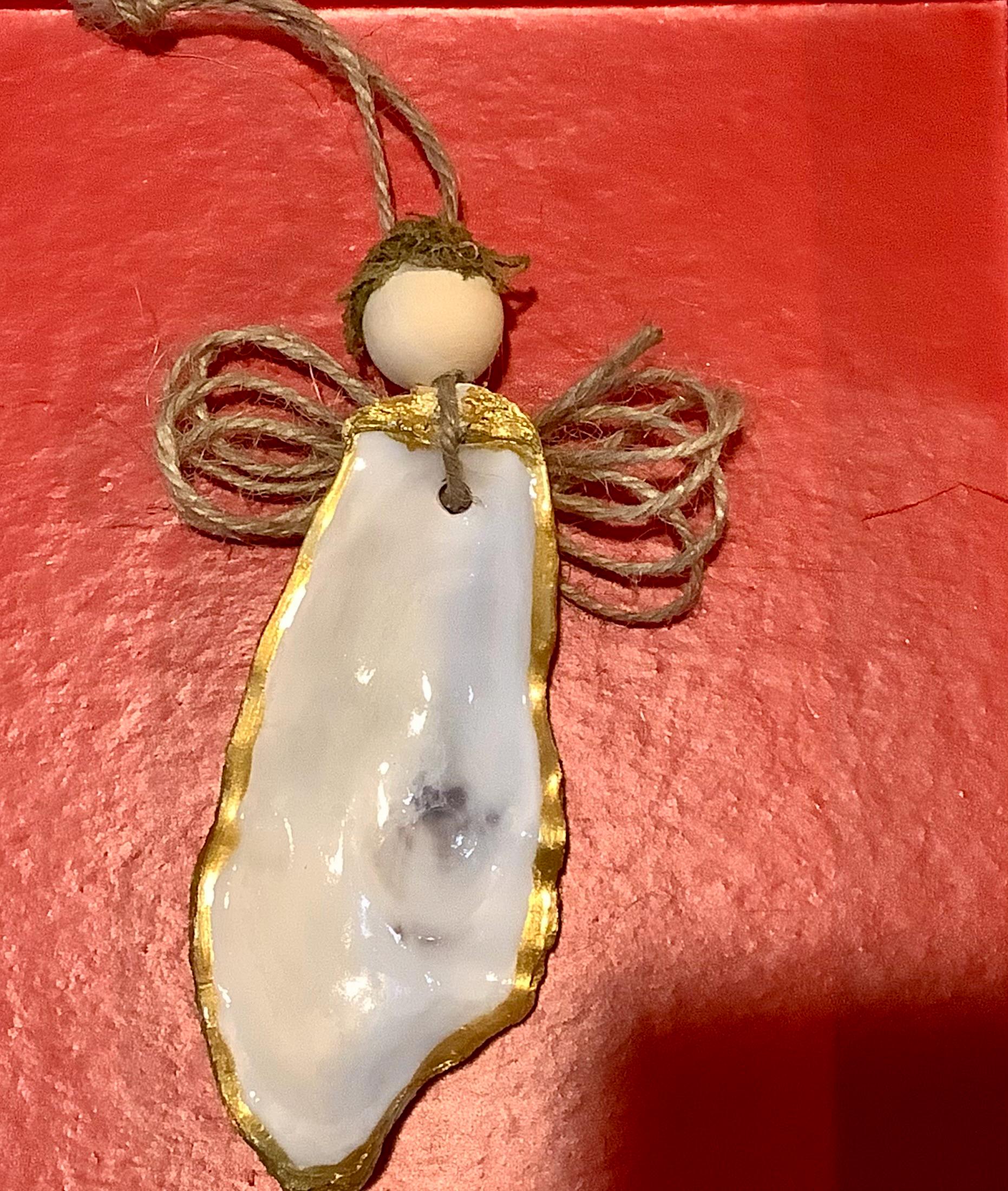 Oyster Shell Angel Ornament Gold - Etsy