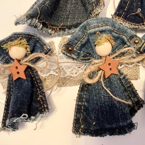 Coin Pocket Denim Angel Ornament - Etsy