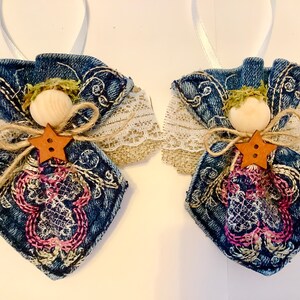 Designer Blue Jean Pocket Angel Ornament - Etsy