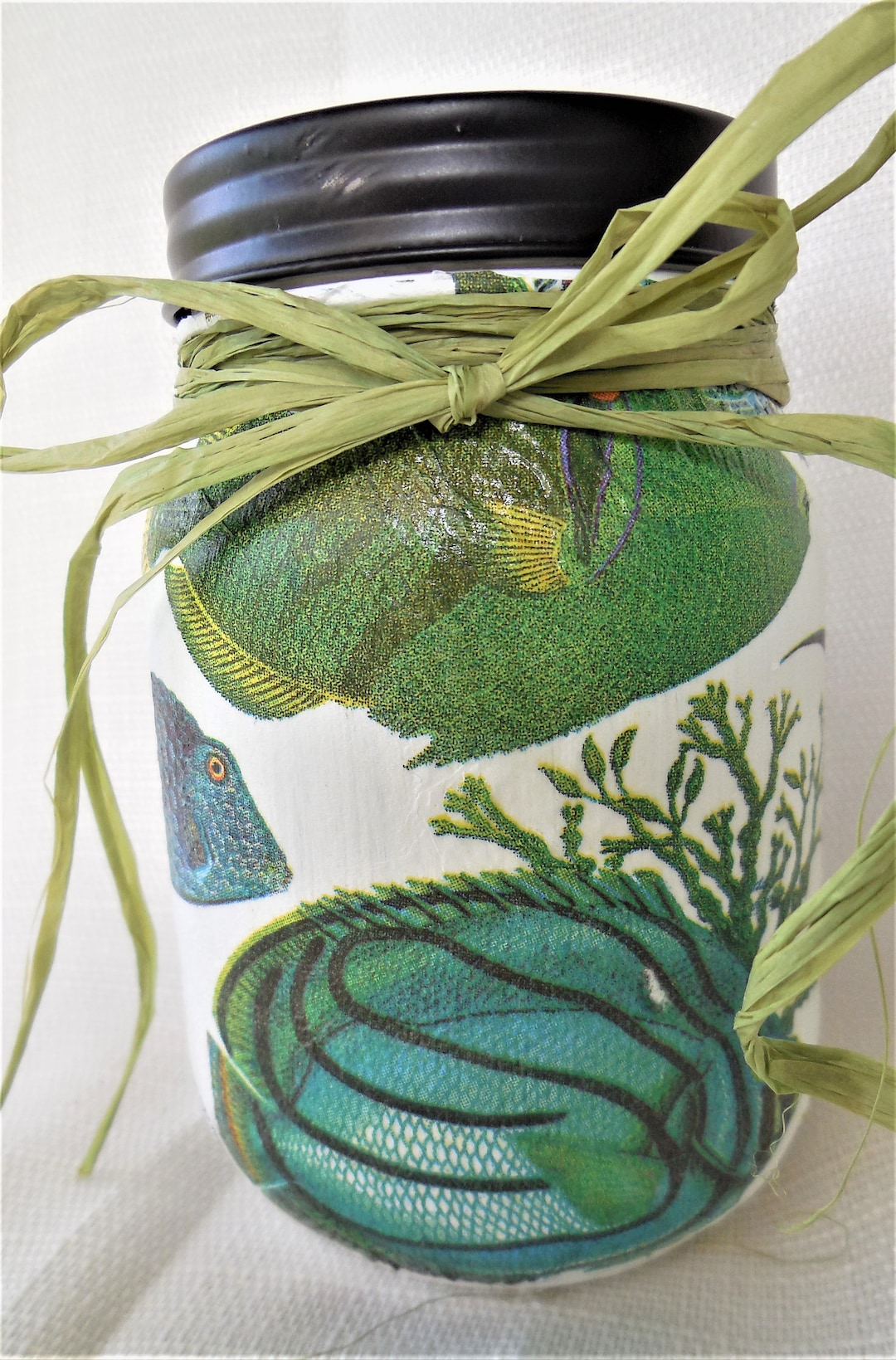 Fishes Colorful Mason Jar Tea Light Holder - Etsy