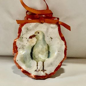 Seagull Oyster Shell Ornament - Etsy