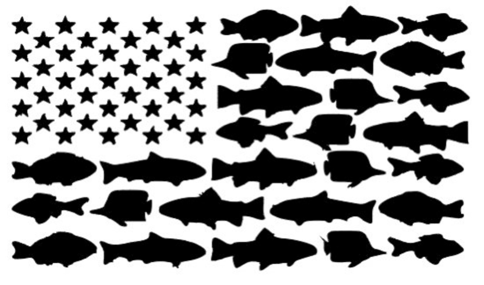 Fish American Flag Decal - Etsy