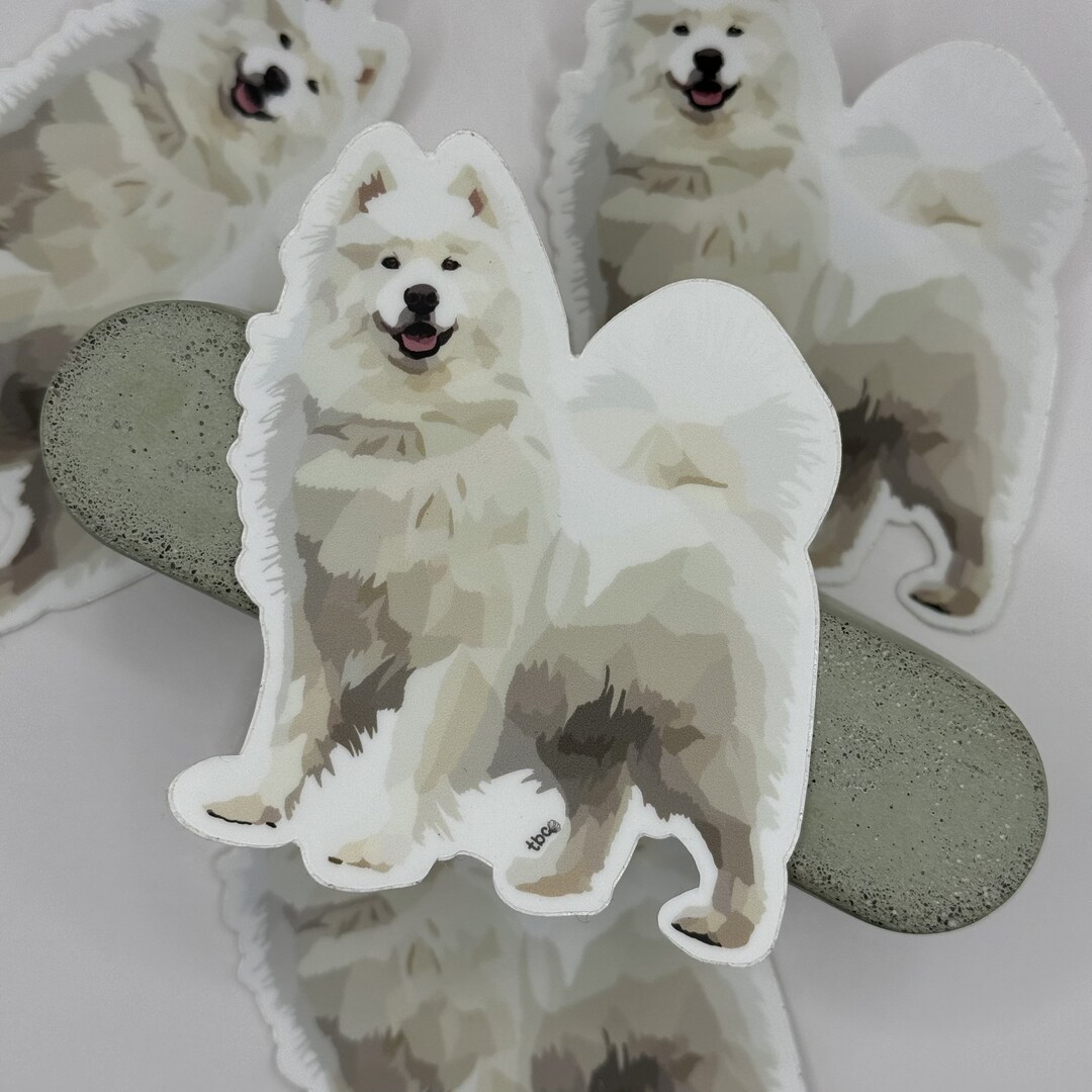 Realistic Samoyed Dog Sticker - Etsy